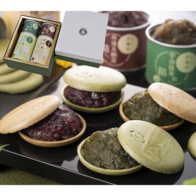 Kiyosen handmade monaka 2-piece set (Kyoto Bancha skin, Tanba Dainagon ...