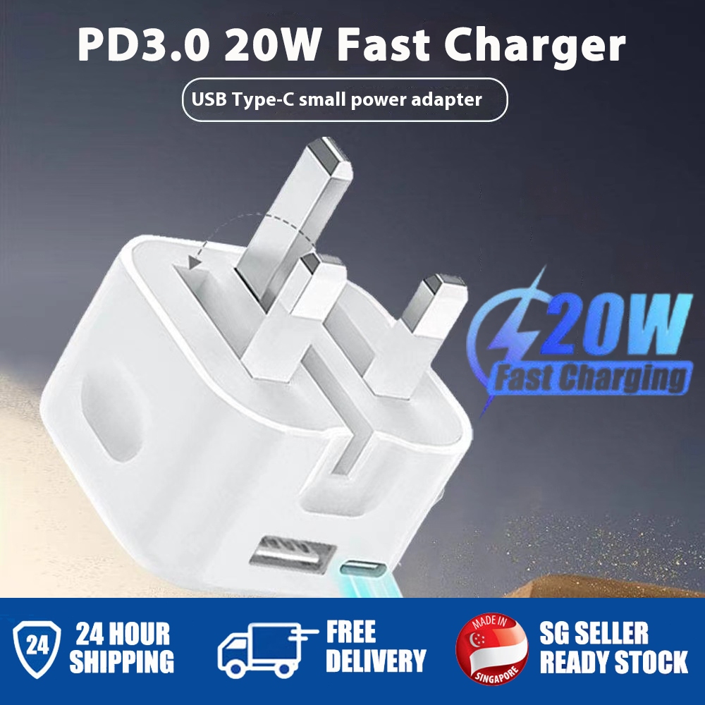 SG [In Stock]20W USB C Fast Charging 2 Ports PD+QC3.0 Power Adapter ...