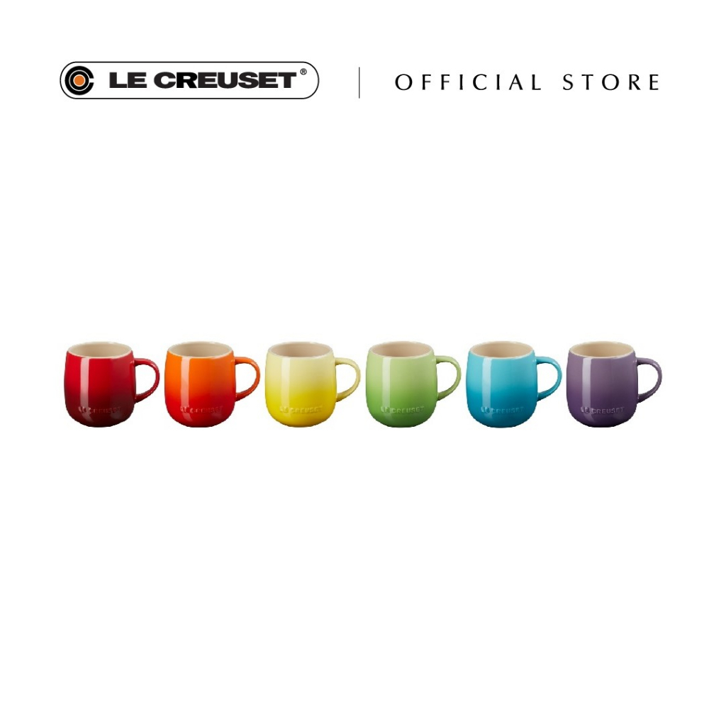 Le Creuset Set of 6 Stoneware U Mug 380ml Rainbow | Shopee Singapore