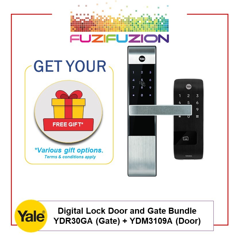 Yale YDR30GA Gate + YDM3109A Door Digital Lock Bundle | Shopee Singapore
