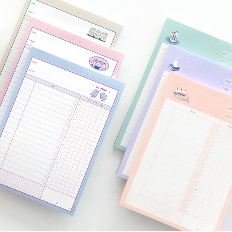 Undated Daily Study Planner Goal Diary Scheduler Notebook Cute Korean ...