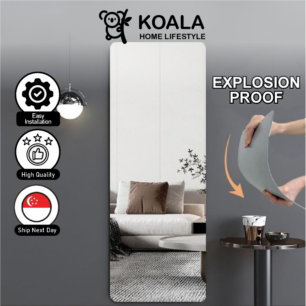 🇸🇬Koala Home🔥HD Acrylic Soft Mirror - Shatterproof Full Body Mirror ...