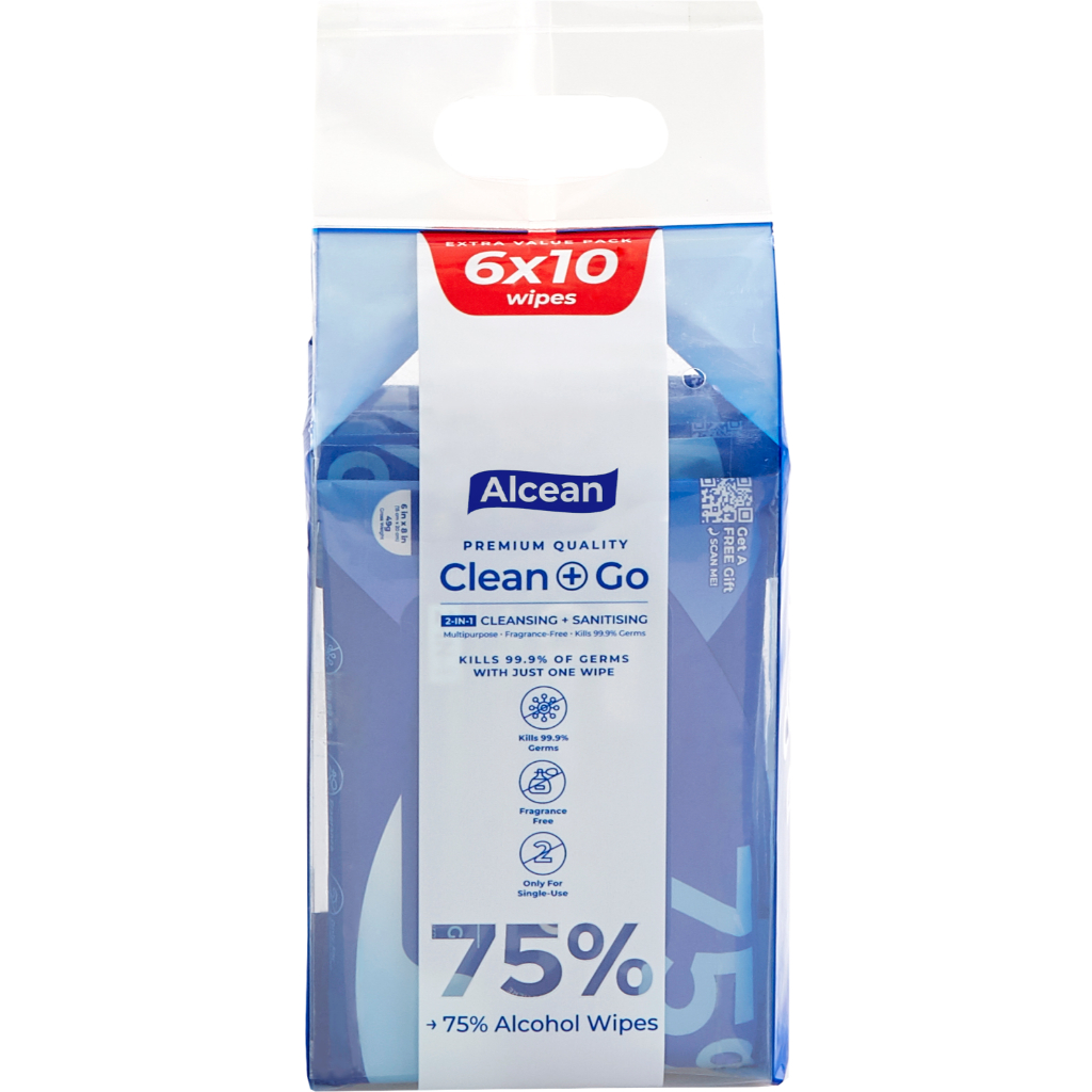Alcean Alcohol Wipes 10's (Pack of 6) | Shopee Singapore