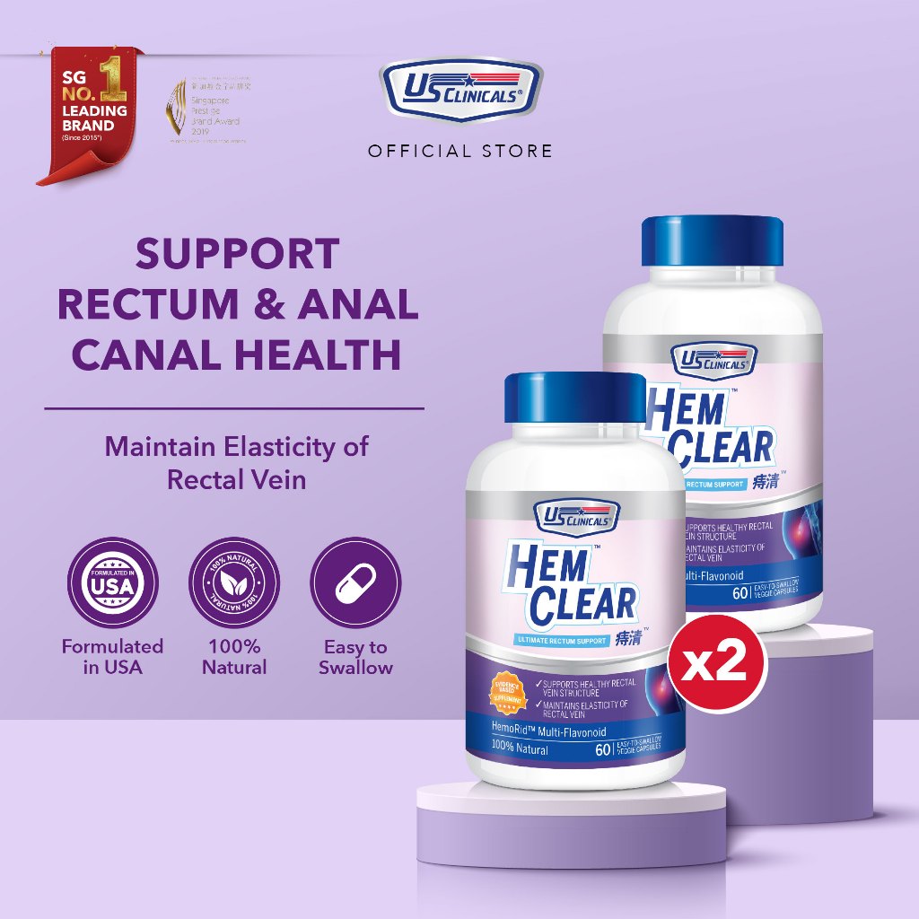 [Bundle of 2] US Clinicals HemClear 60s | Healthy Rectum & Rectal Vein ...