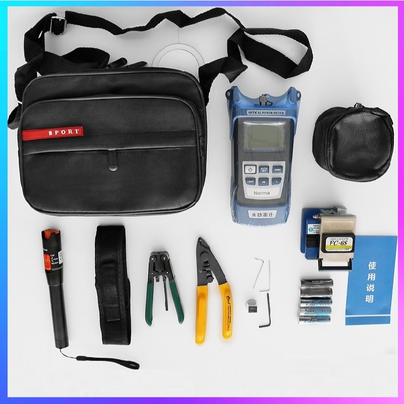 Fiber Optic FTTH Tools Kit Fiber Cleaver Optical Power Meter 10Mw VFL ...