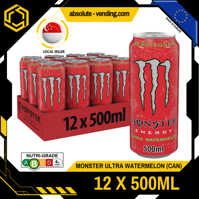MONSTER ENERGY ULTRA WATERMELON 500ML X 12 (CAN) | Shopee Singapore