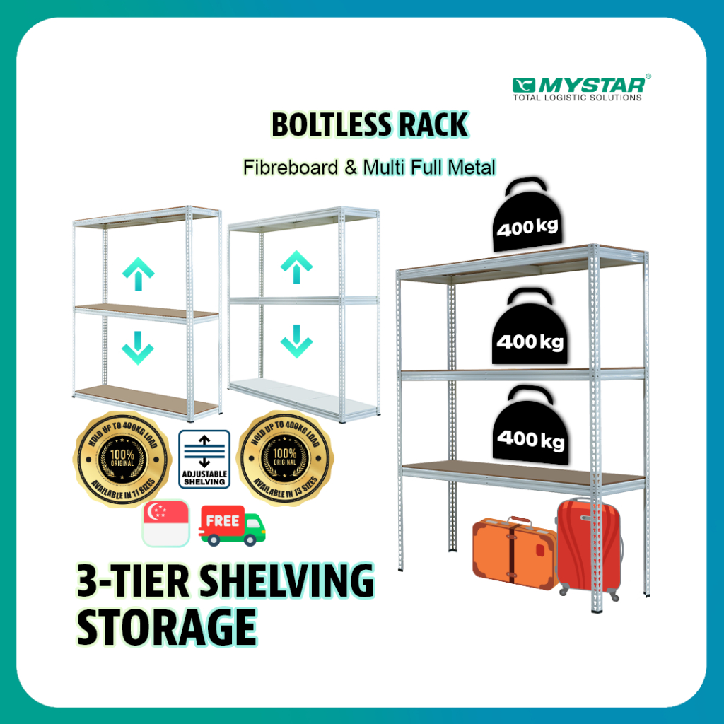 Real Heavy Duty Storage Rack Shelf MYSTAR Boltless Shelving BS5000 ...