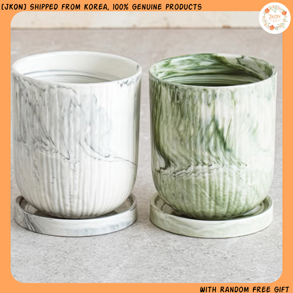 Daiso Modern Ceramic Planter Set (Pot & Saucer) | Shopee Singapore