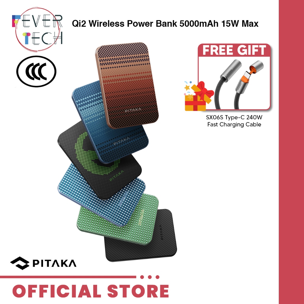 PITAKA Qi2 Wireless Power Bank 5000mAh 15W Max: High Capacity, Premium ...
