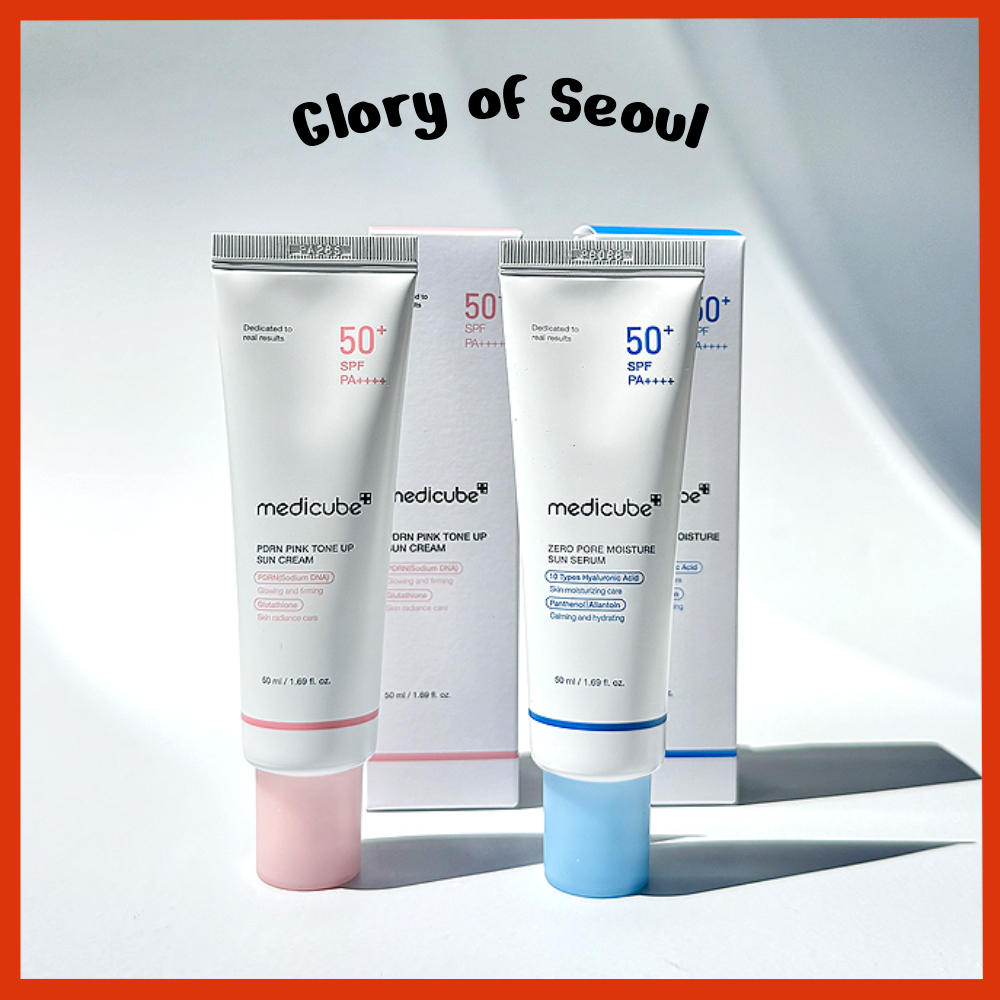 MEDICUBE PDRN Pink Tone-up Sunscreen 50ml, Zero Pore Sun Serum 50ml ...