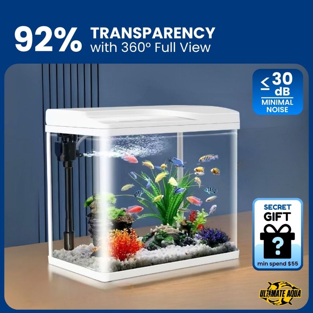 YEE Ecological Small Glass Fish Tank On Table [7L-100L] With Led Lights ...