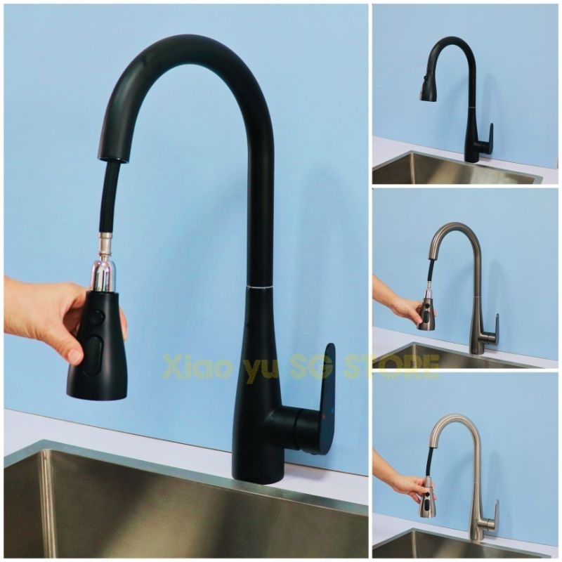 SG SHIP OUT Pull out tap kitchen tap kitchen faucet 304 stainless steel ...