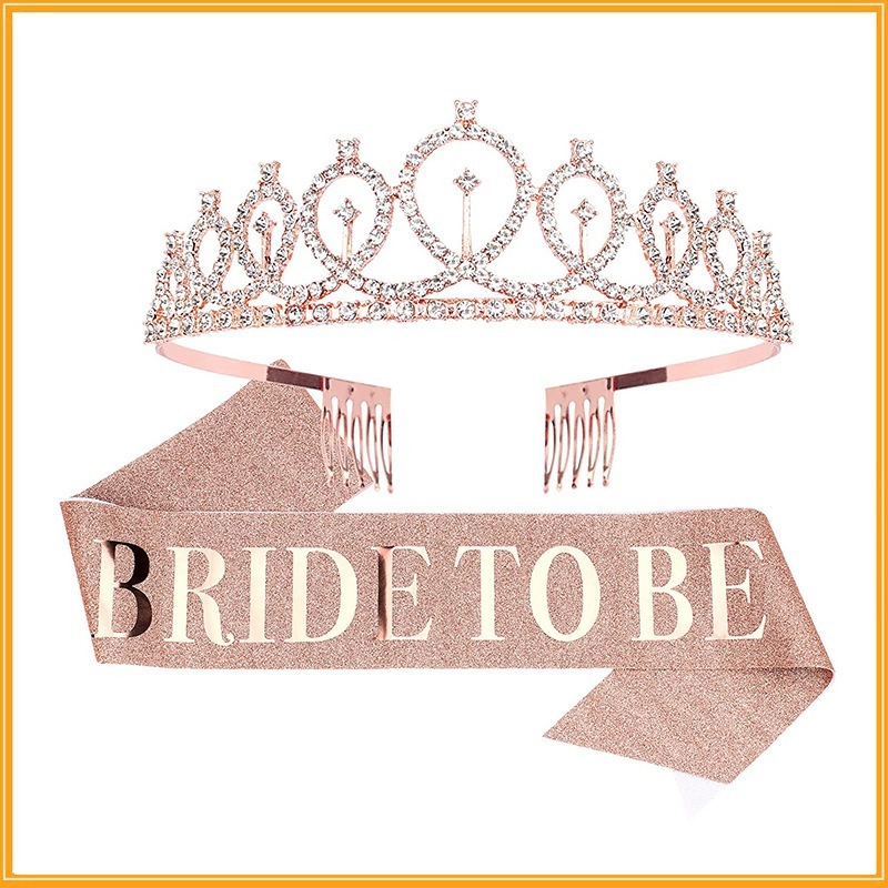 Bachelorette Night Tiara Crown Bride To Be Sash Set | Hens Night Bridal ...