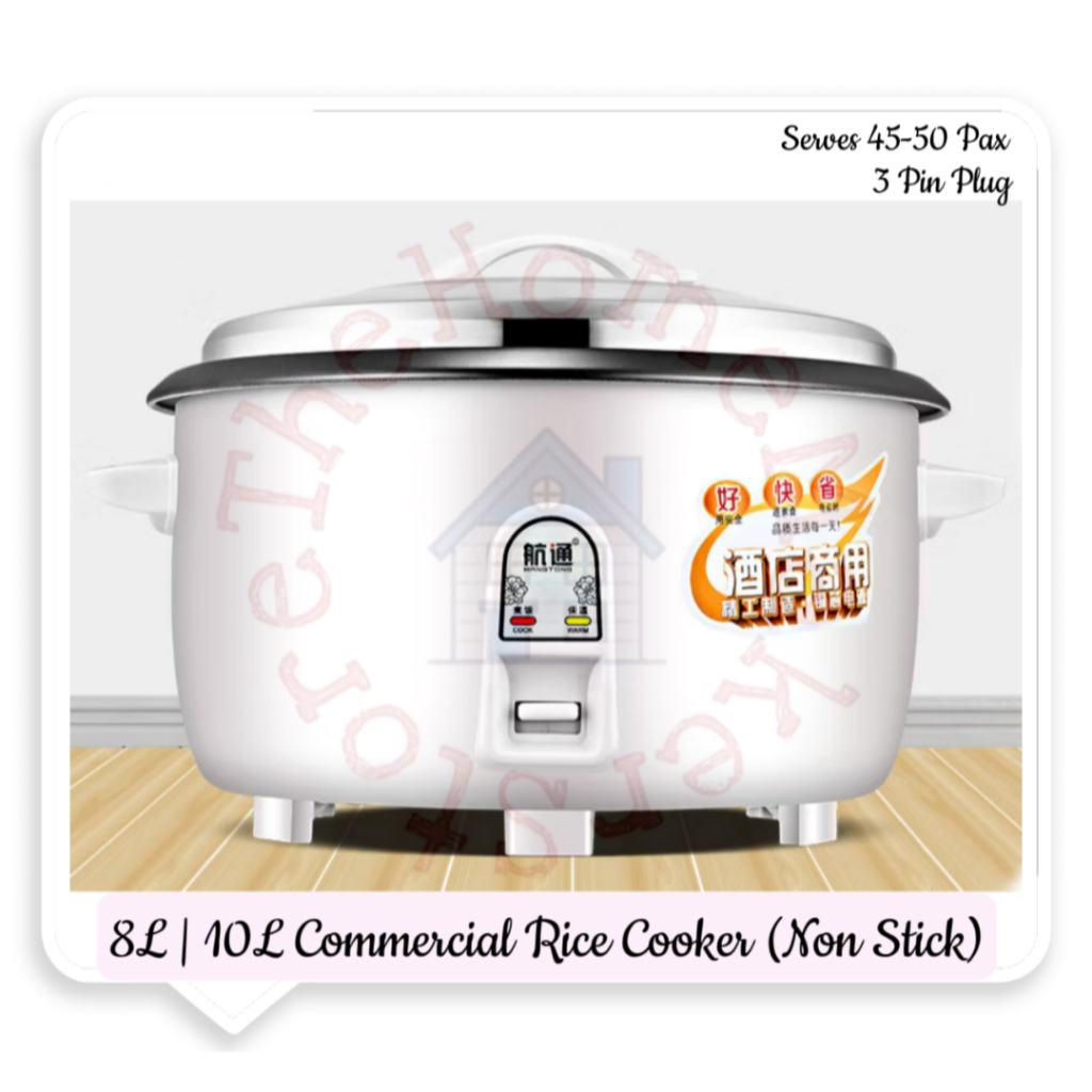 8L/10L Commercial Electric Rice Cooker (Non Stick Coated Pot) - 3 Pin ...