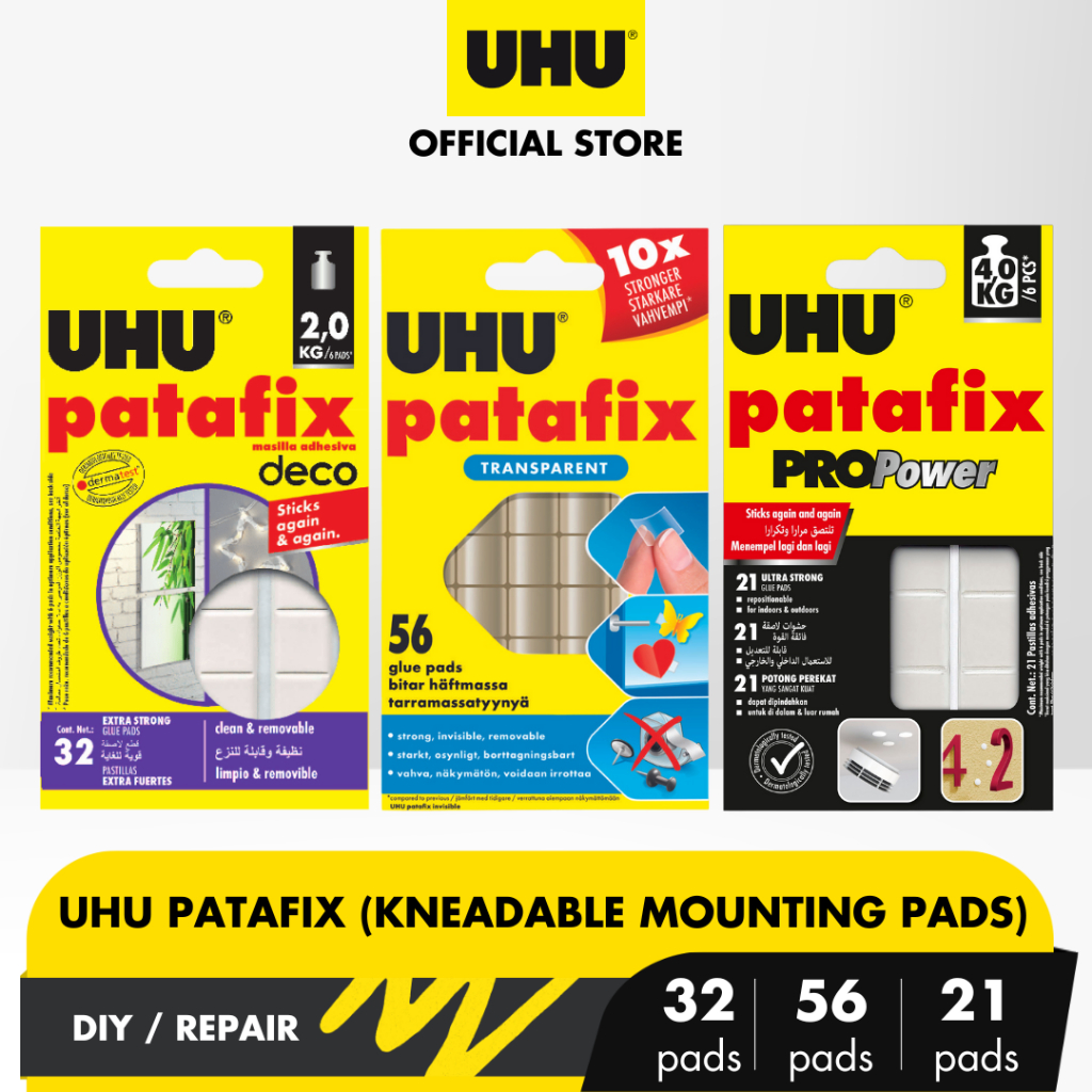 UHU Patafix Pads - reusable & removable glue pads | Shopee Singapore
