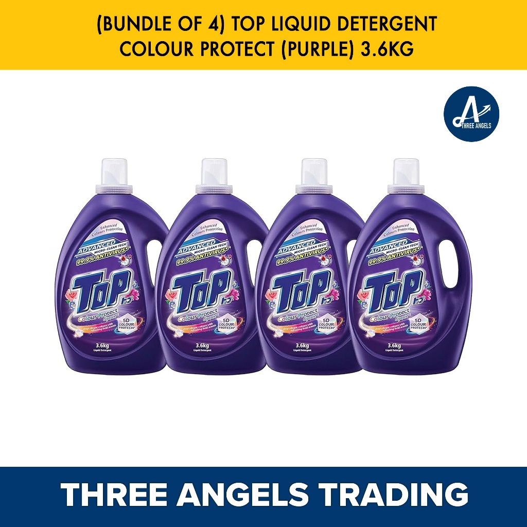 (Bundle of 4) TOP Liquid Detergent - Colour Protect (Purple) 3.6kg ...