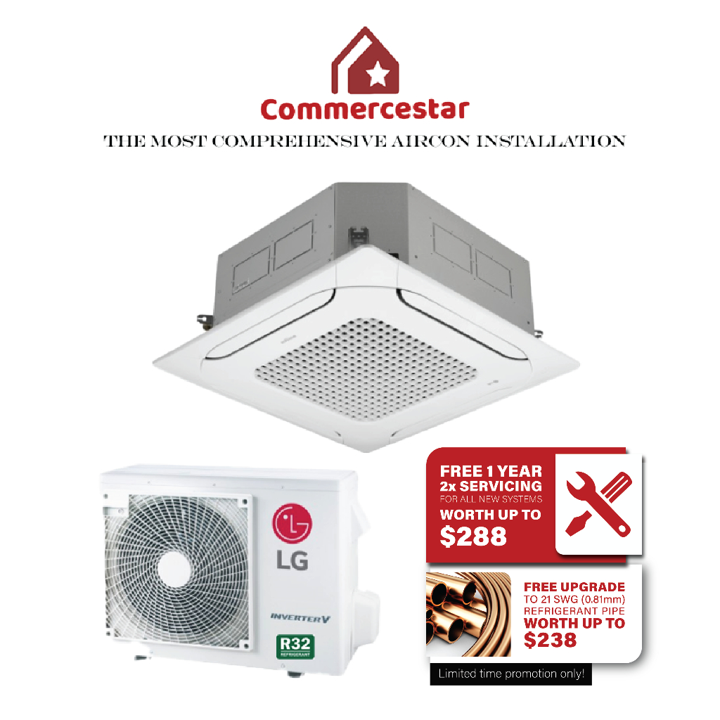 LG INVERTER R32 CEILING CASSETTE UNIT AIRCON INSTALLATION | Shopee ...