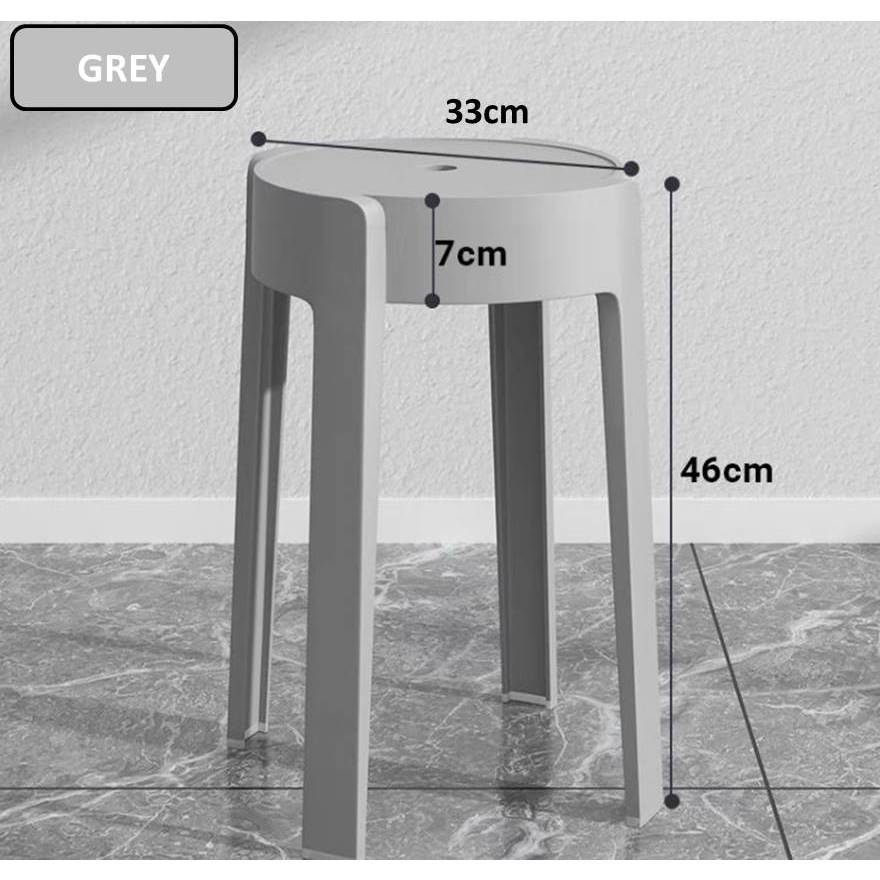 【SG STOCK】Stackable Plastic Stool Chair Upgraded Modern/Simple Design ...