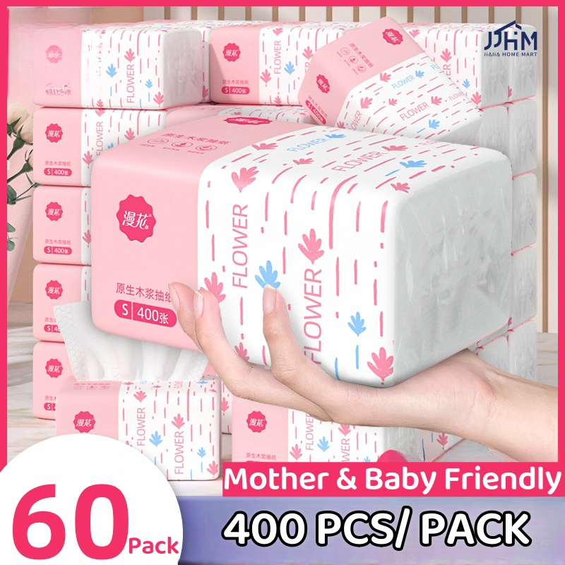 【SG Stock】Tissue Paper 5 Ply Thickened 400 Sheets Toilet Paper Tissue ...