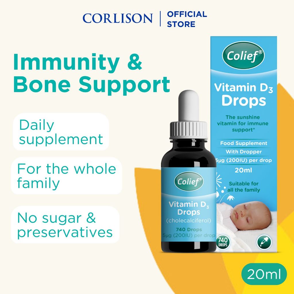 Colief Vitamin D3 Drops 200IU 20ml | Shopee Singapore