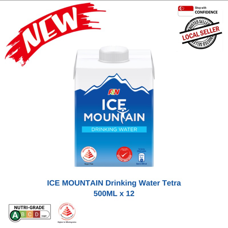ICE MOUNTAIN Drinking Water Tetra Pack 500ML x 12/24 | Shopee Singapore