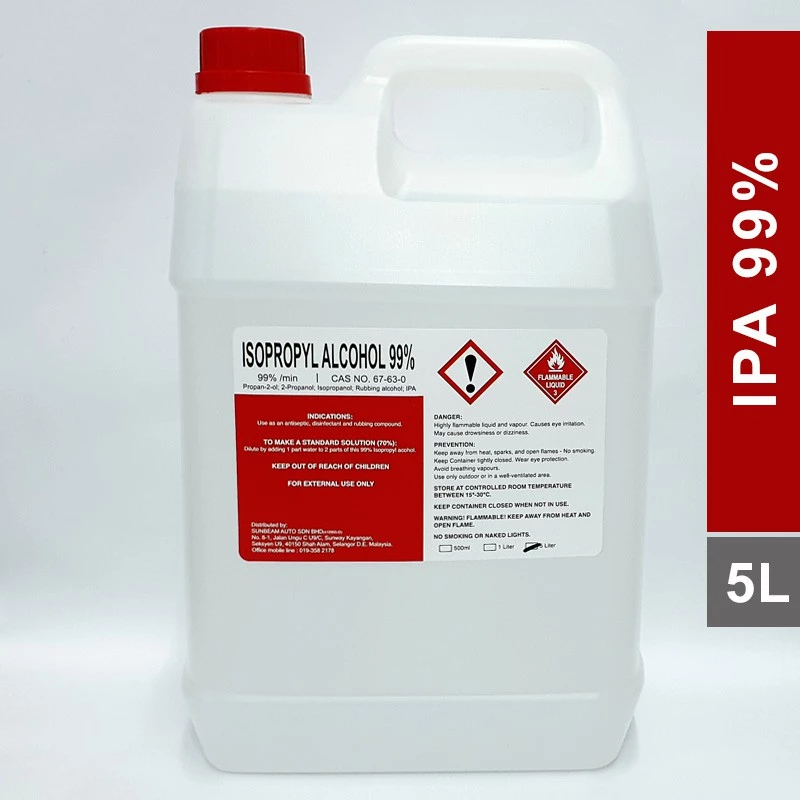 IPA / Isopropyl Alcohol 99.9% Purity / Rubbing Alcohol 5 Liters / 5L ...