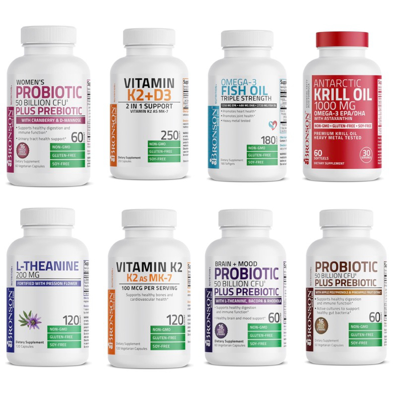 ️ ️ Bronson K2/ K2+D3 (5000iu)/10000iu/Probiotics/L-Theanine | Shopee ...