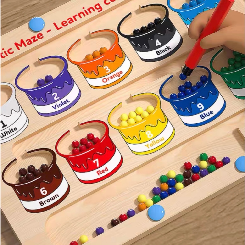 Magnetic Number Bead Maze Colour Sorting Toy | Shopee Singapore