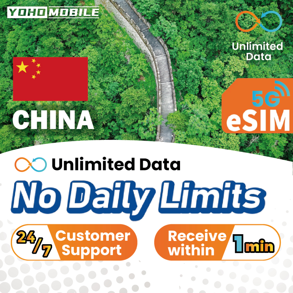 [Yoho] China eSIM Unlimited Data with 5G 1-10 Days Yoho Mobile Official ...