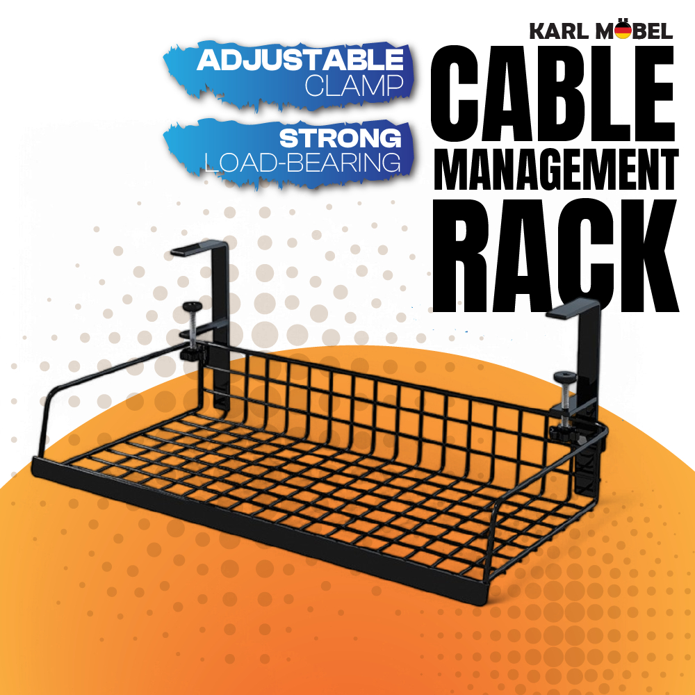 Wire Desk Organizer Cable Management Tray Cord Rack Storage Home Under ...