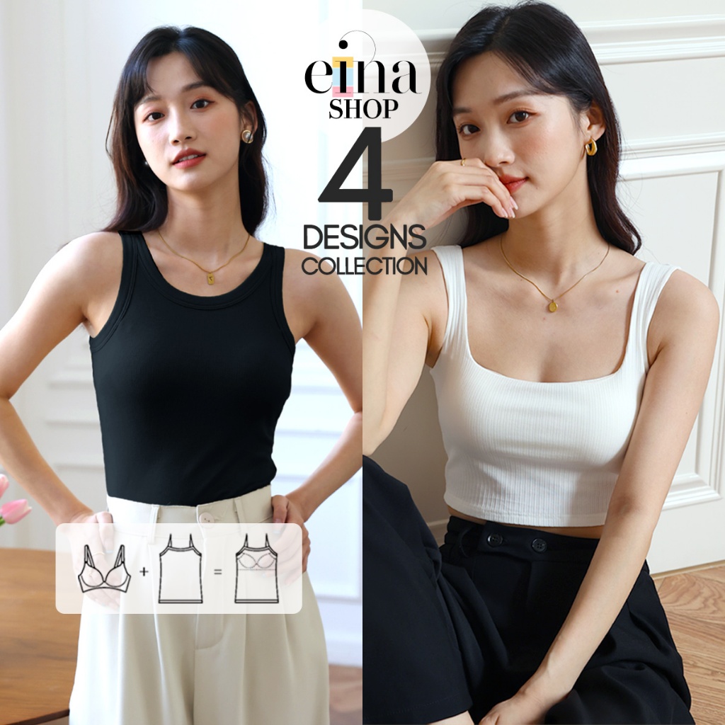 Einashop Bra Padded Top Collection 4 Designs SG Ship tank top crop top ...