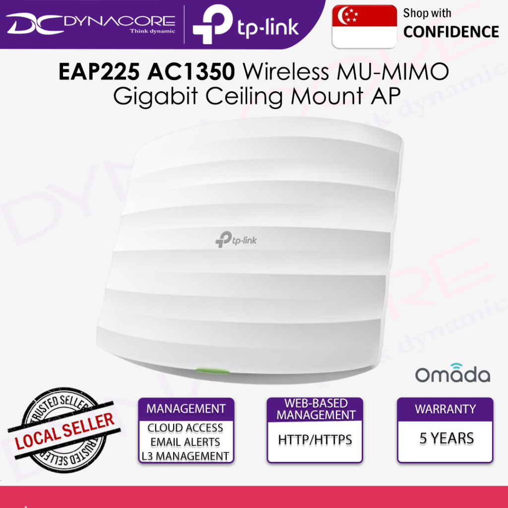 TP-Link EAP225 AC1350 Wireless MU-MIMO Gigabit Ceiling Mount Access Point | Shopee Singapore