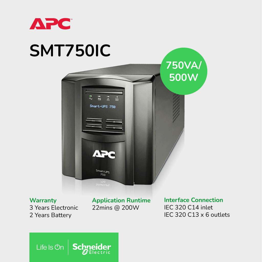 APC Smart-UPS 750VA LCD 230V with SmartConnect, SMT750IC | Shopee Singapore