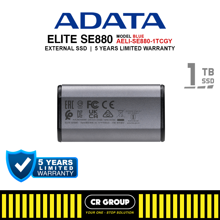 ADATA Elite SE880 Portable External SSD - 1TB/2TB/4TB (5Yrs Warranty) | Shopee Singapore