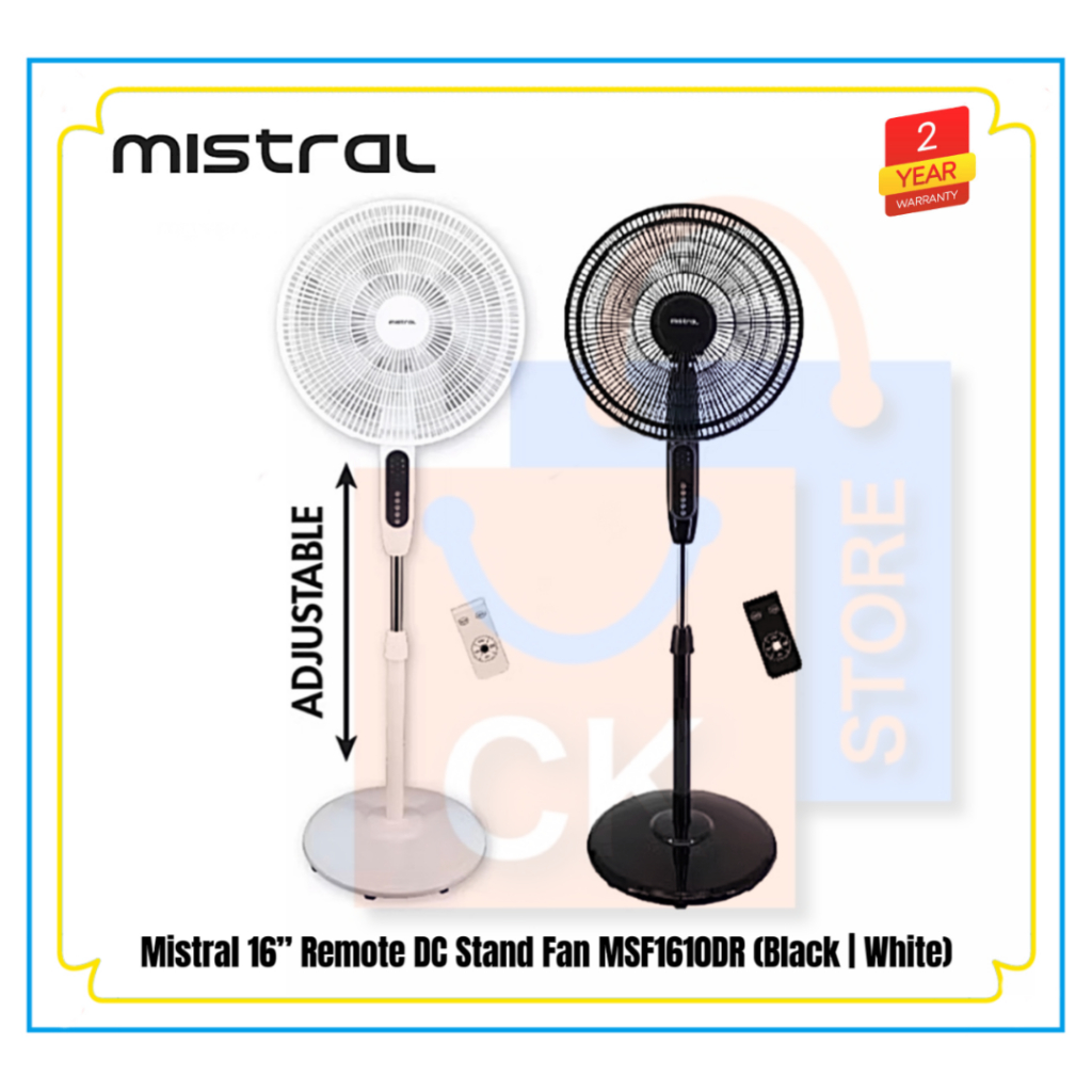 Mistral 16” DC Stand Fan with Remote MSF1610DR | MSF 1610DR - Black(BK ...