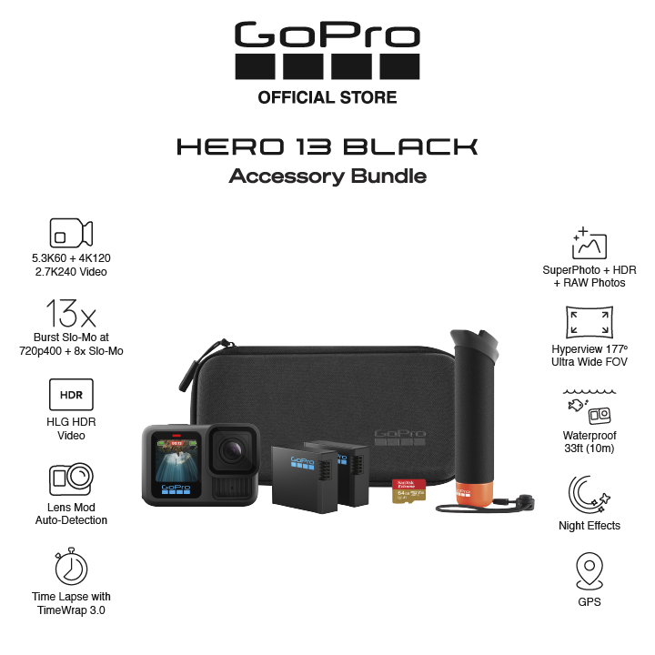 (NEW) GoPro HERO13 Black + Accessories Bundle | Shopee Singapore