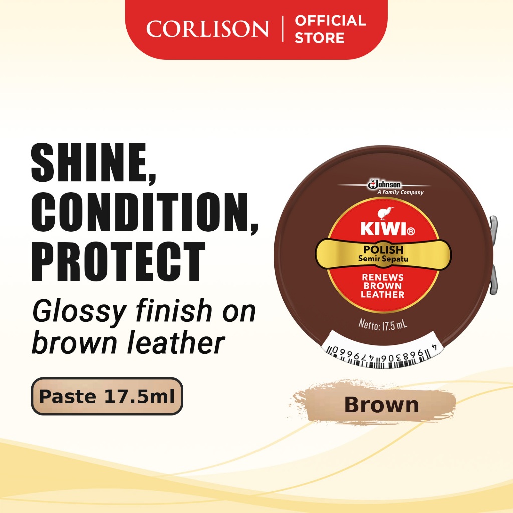 KIWI Paste Shoe Polish - Brown 17.5ml | Shopee Singapore