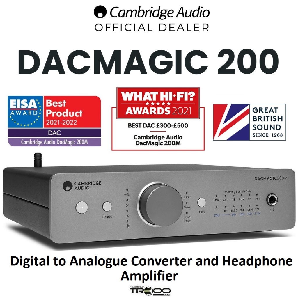 Cambridge Audio DacMagic 200M MQA Wireless/Wired Bluetooth Desktop DAC & Headphone Amplifier ...