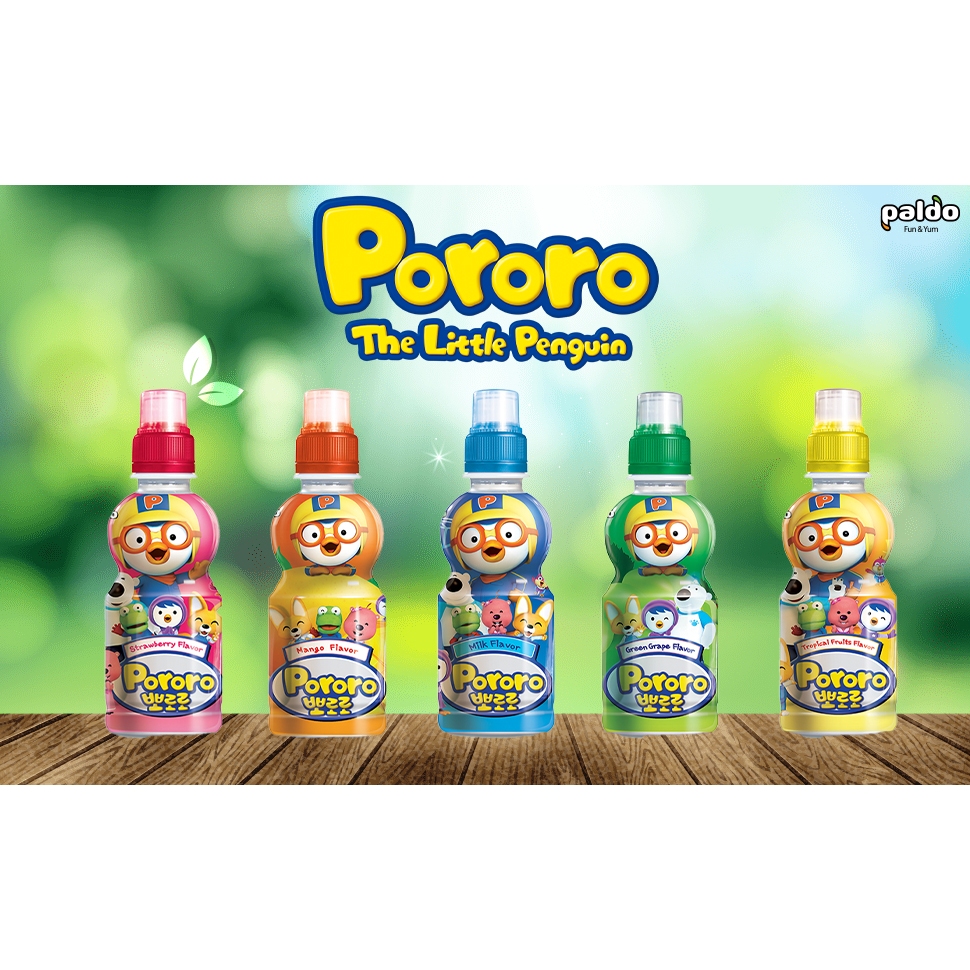 Paldo Pororo Juice Drink Strawberry Milk Grape Apple Blueberry Mango ...