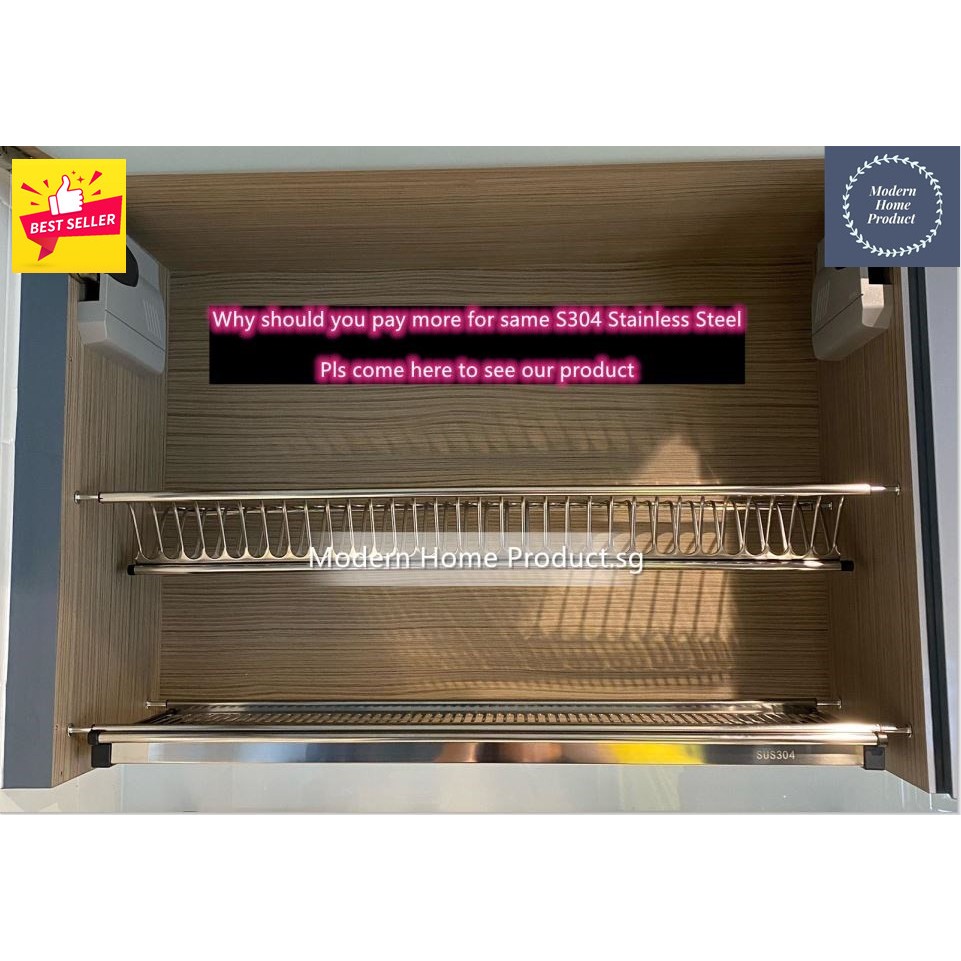 Premium quality SUS304 Stainless Steel Cabinet Dish Rack | Shopee Singapore