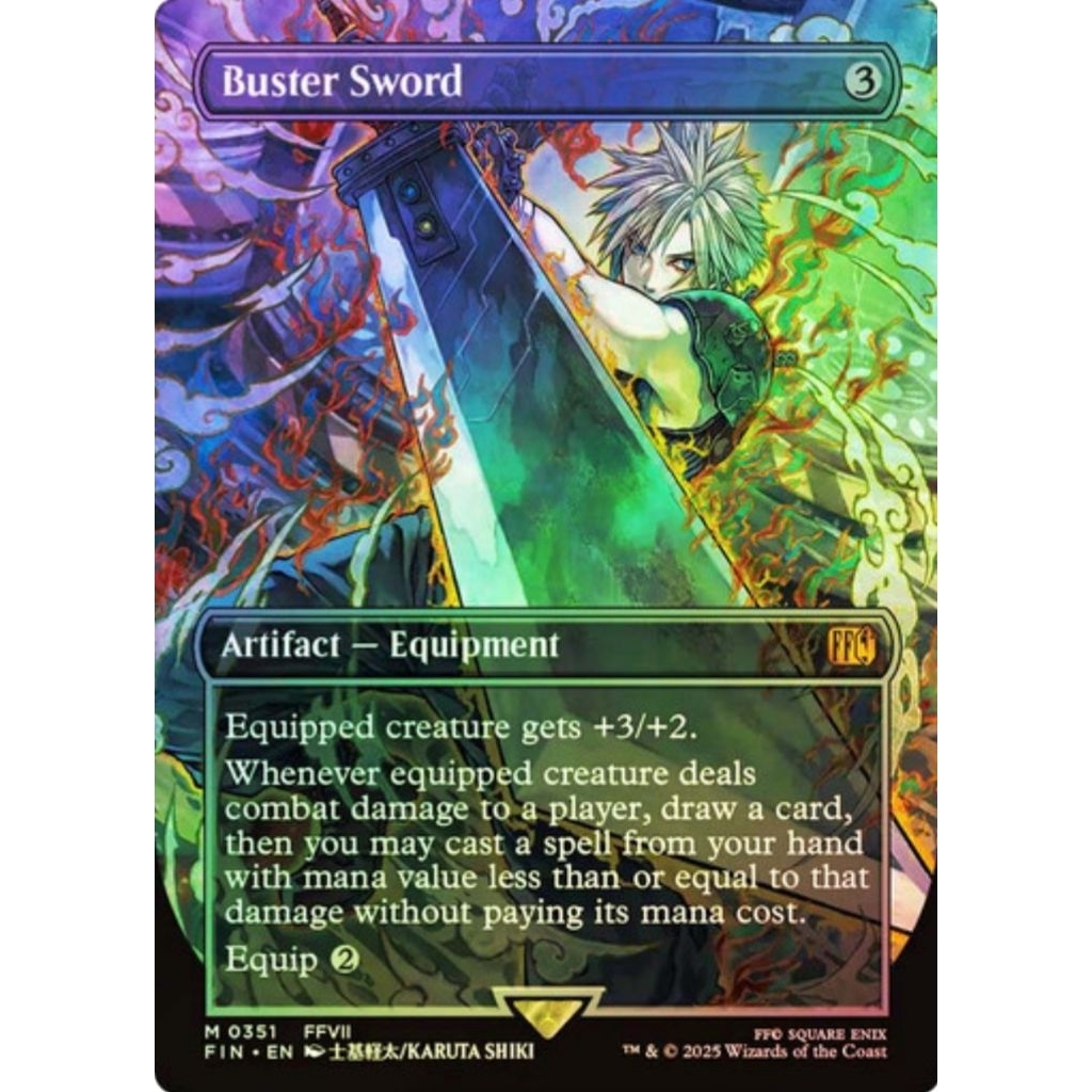 MTG Final Fantasy Variants Foil: Buster Sword (0351 - Borderless ...