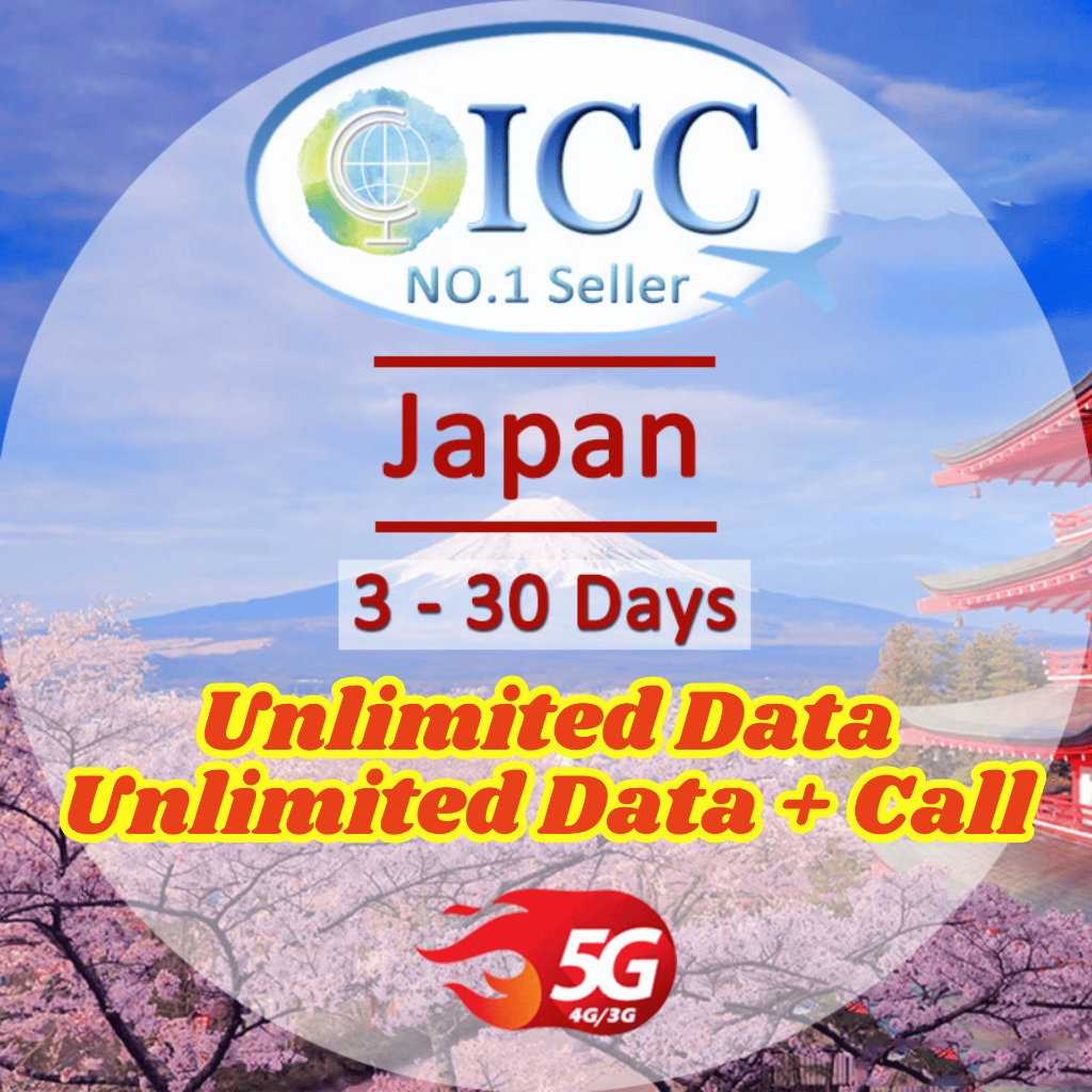 ICC_Japan 3-20 Days SIM Unlimited Data Plan/Unlimited Data + Call ...