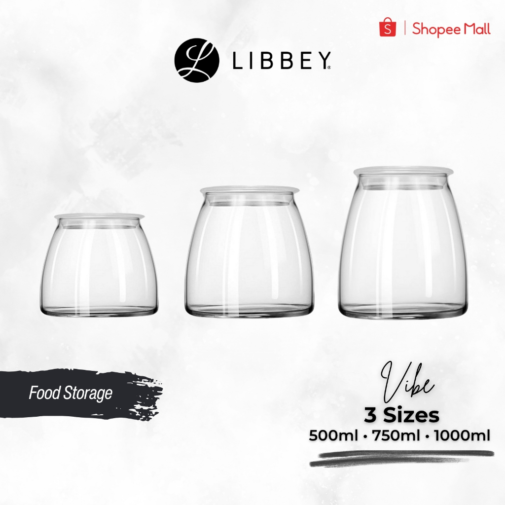 Libbey Vibe Glass Food Storage Container Jar - 2-pc Set | Shopee Singapore