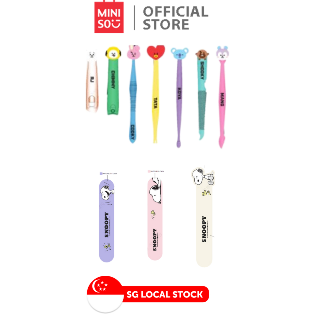 MINISO Snoopy Nail File/BT-21 Collection Personal Care Set (7 pcs ...