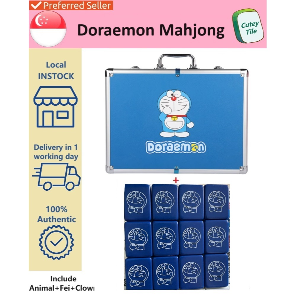 SG Instock Doraemon Mahjong 156Tiles (With Animals+Fei+Clown) | Shopee ...