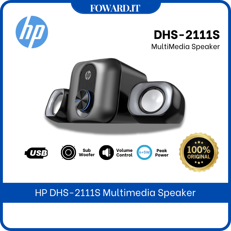 HP DHS- 2111S 2.1 Speaker Mini Sub Woofer Multimedia Gaming Speaker ...