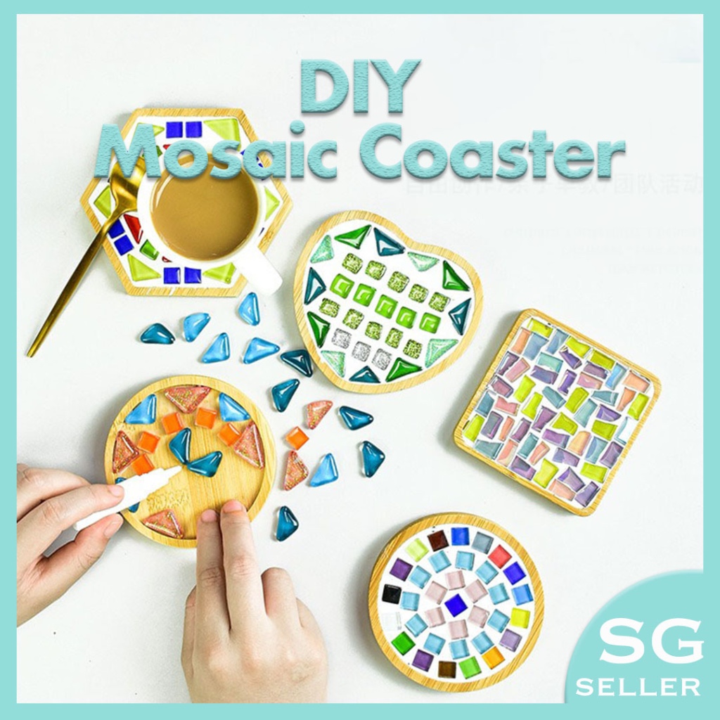 [SG Stock] 1PC DIY Mosaic Coaster Make Your Own Coaster Creative ...