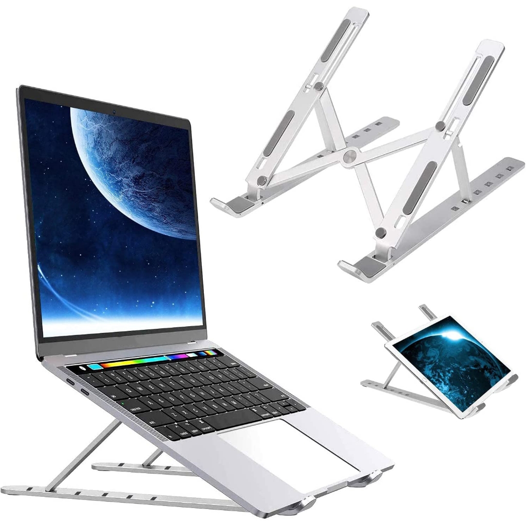 Portable Laptop Stand for Desk Adjustable Aluminum Laptop Holder Riser ...