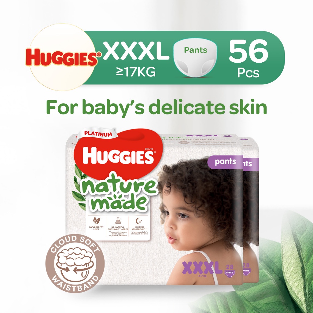 [Bundle of 2] Huggies Platinum Naturemade Pants XXXL | Shopee Singapore