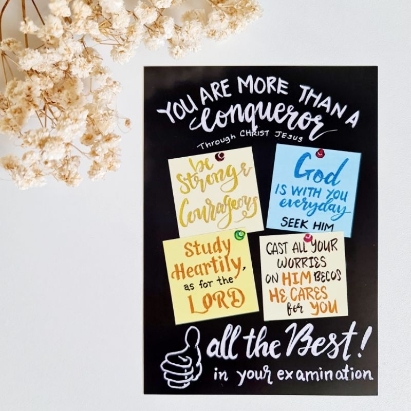 Exam Encouragement Card Booster | A6 Bible Verses Postcard | Christian ...